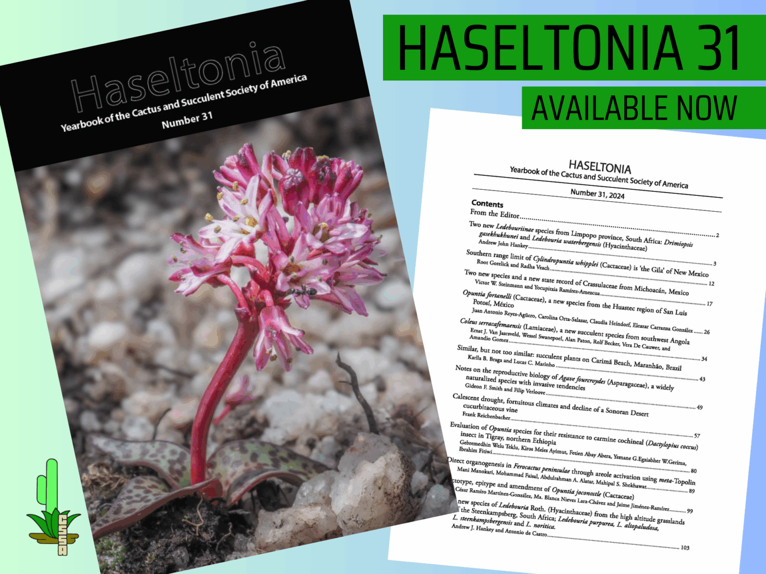 “Haseltonia” Number 31 – Cactus & Succulent Society of America, Inc.
